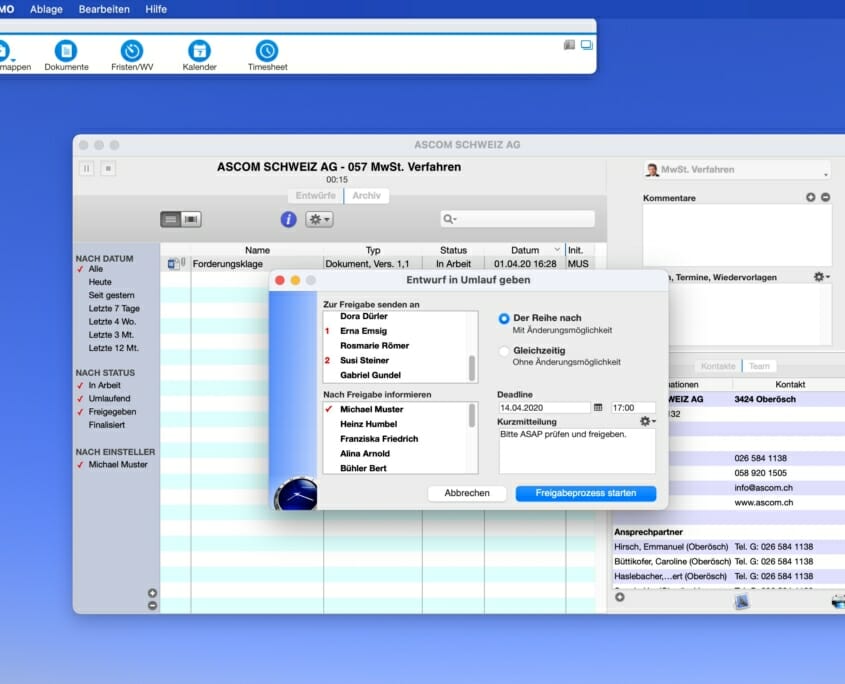 Gestion des documents - Anwaltssoftware timesensor LEGAL